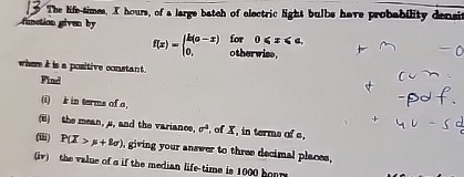 Solved Advanced level Stats maths | Chegg.com