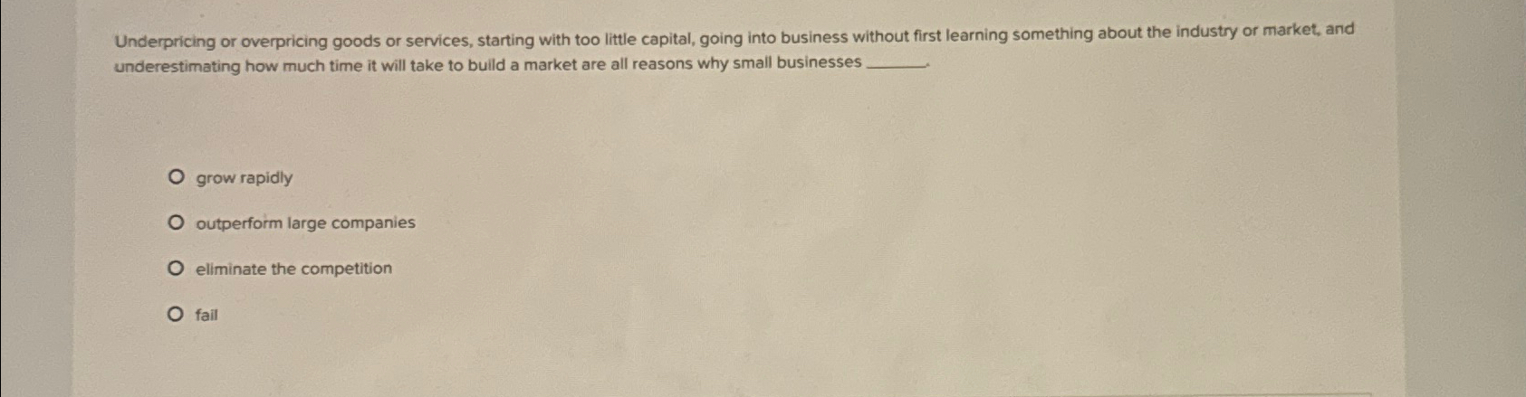 Solved Underpricing or overpricing goods or services, | Chegg.com