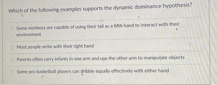 Solved Which of the following examples supports the dynamic | Chegg.com
