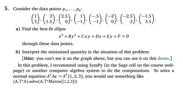 Consider the data points p1,dots,p8 | Chegg.com
