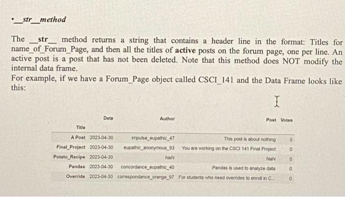 Solved The str_method returns a string that contains a | Chegg.com