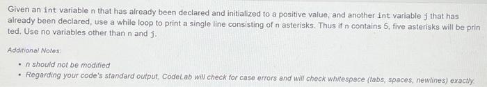 Solved Given an int variable n that has already been | Chegg.com Solved Given an int variable n that has already been | Chegg.com