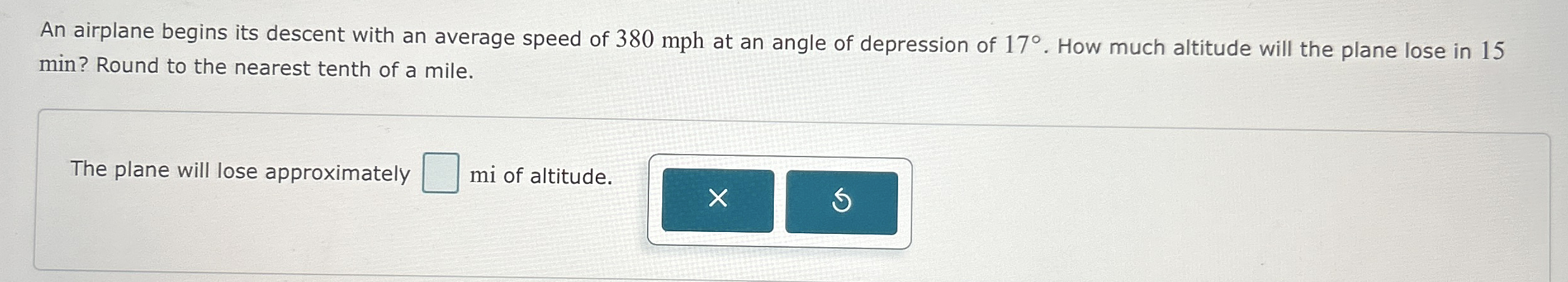 Solved An airplane begins its descent with an average speed | Chegg.com