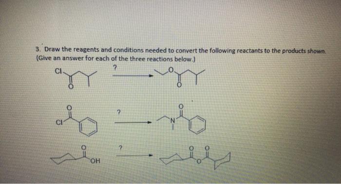 Solved Part 2. Draw the products or reactants, whichever is | Chegg.com