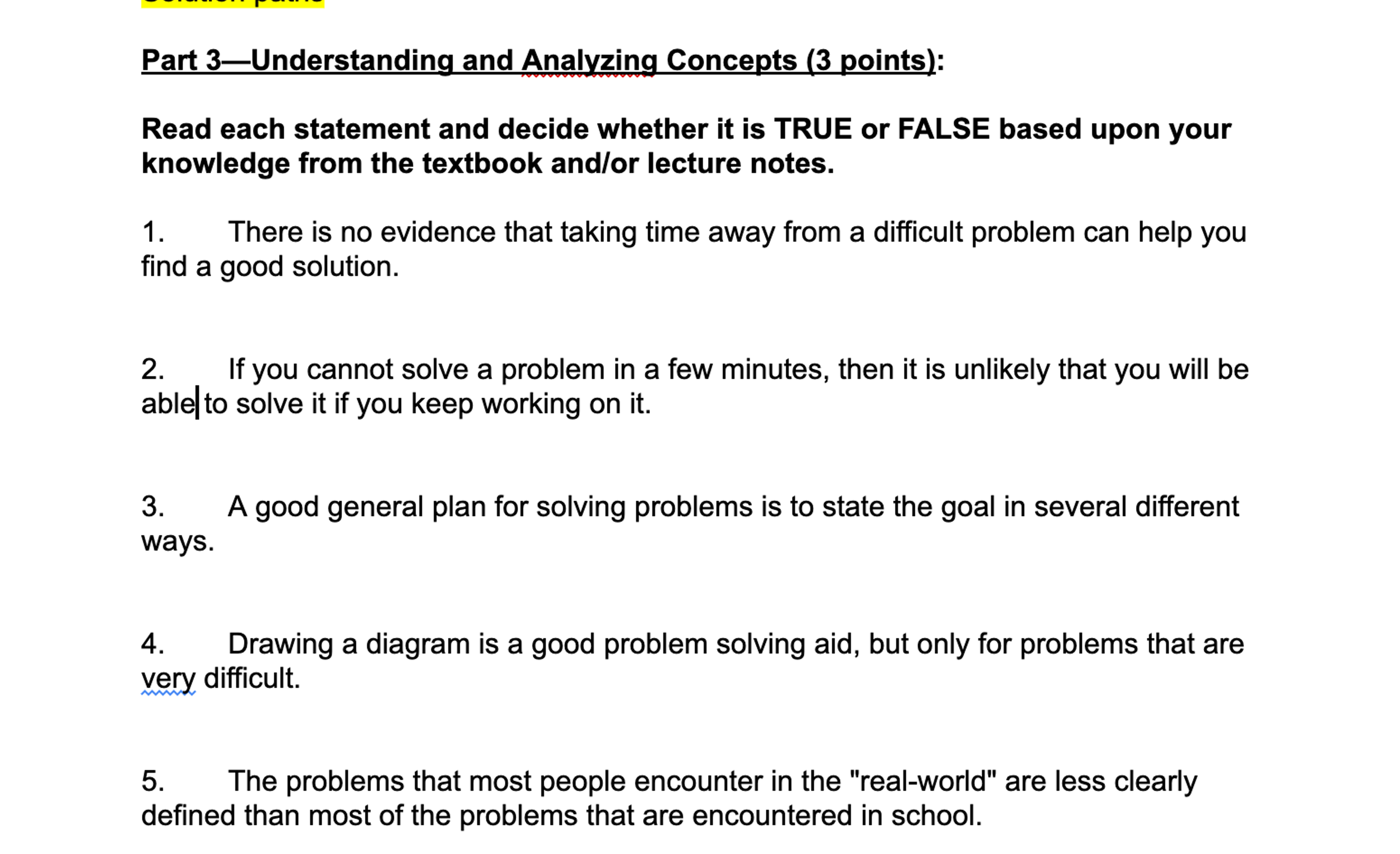 Solved Part 3-Understanding and Analyzing Concepts (3 | Chegg.com Solved Part 3-Understanding and Analyzing Concepts (3 | Chegg.com