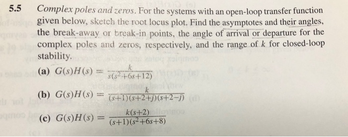 Solved 5.5 Complex poles and zeros. For the systems with an | Chegg.com