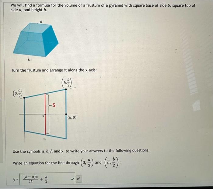 Solved We will find a formula for the volume of a frustum of | Chegg.com