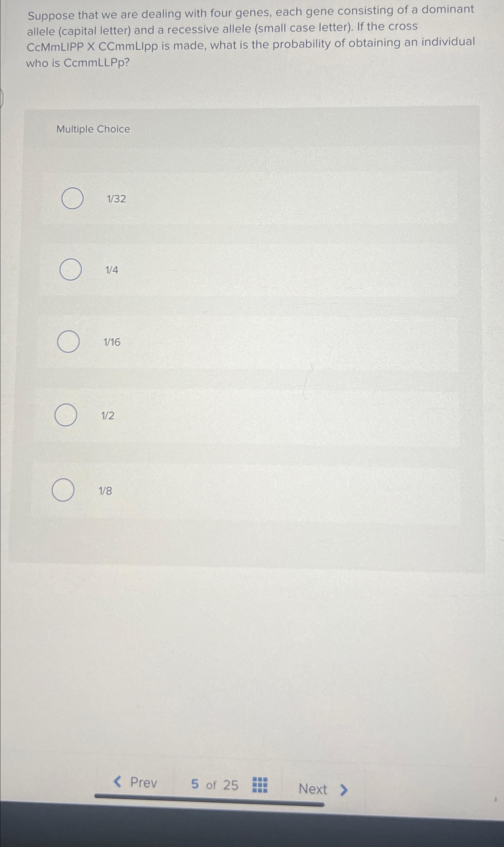 Solved Suppose that we are dealing with four genes, each | Chegg.com