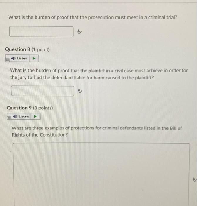 What is the burden of proof that the prosecution must | Chegg.com