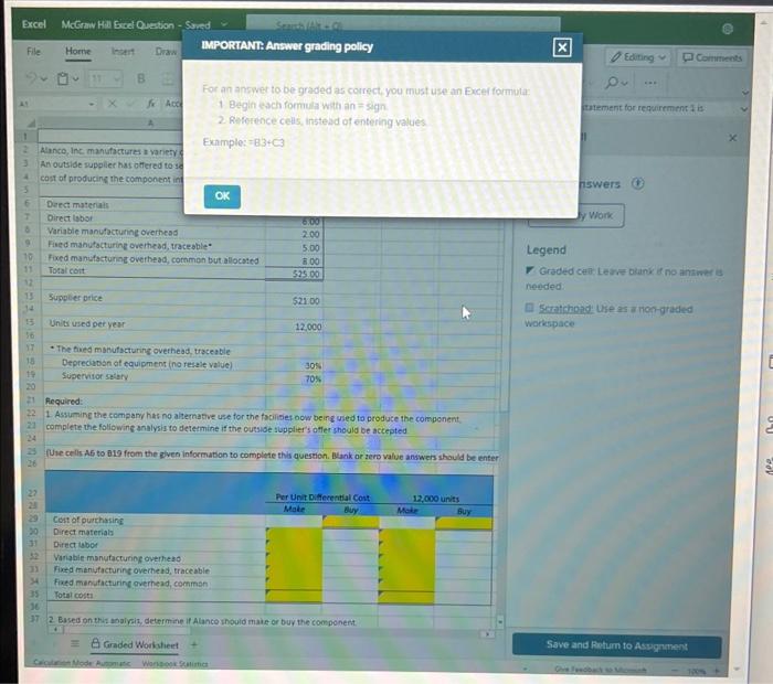 Solved Preparing a Make or Buy Analysis Alanco, Inc. | Chegg.com