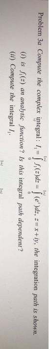 Solved Problem 3a Compute the complex integral: 1,= S C=)dz | Chegg.com