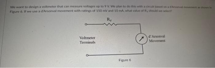 Solved We want to design a voltmeter that can measure | Chegg.com