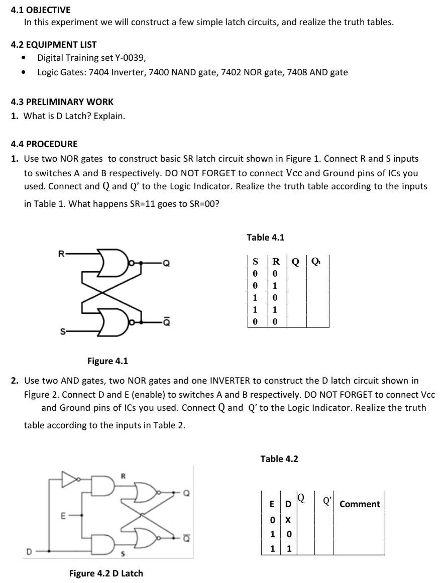 Solved 4.1 OBJECTIVE In this experiment we will construct a | Chegg.com