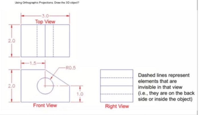 Solved Draw three views of the following components, either | Chegg.com