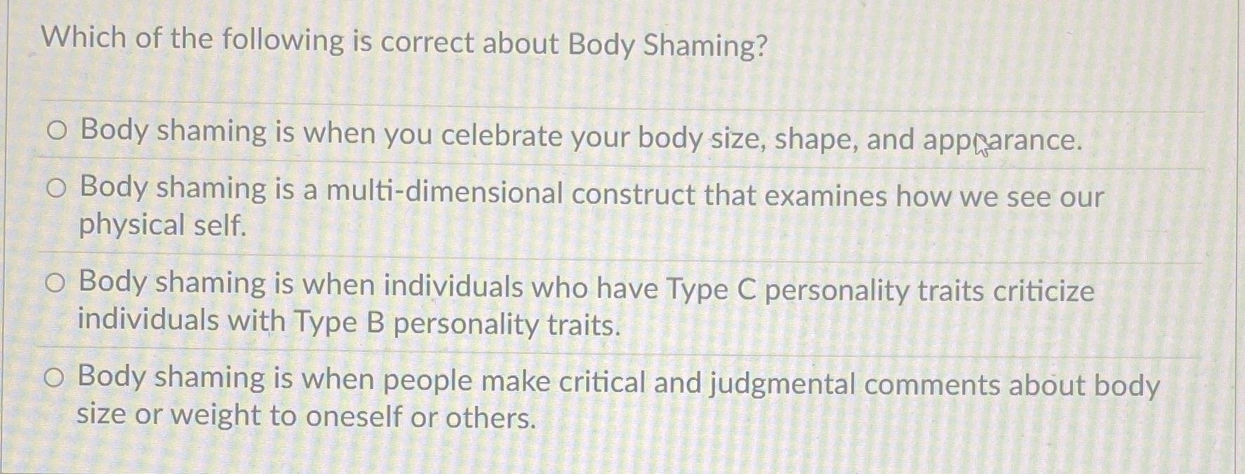 Solved Which of the following is correct about Body | Chegg.com