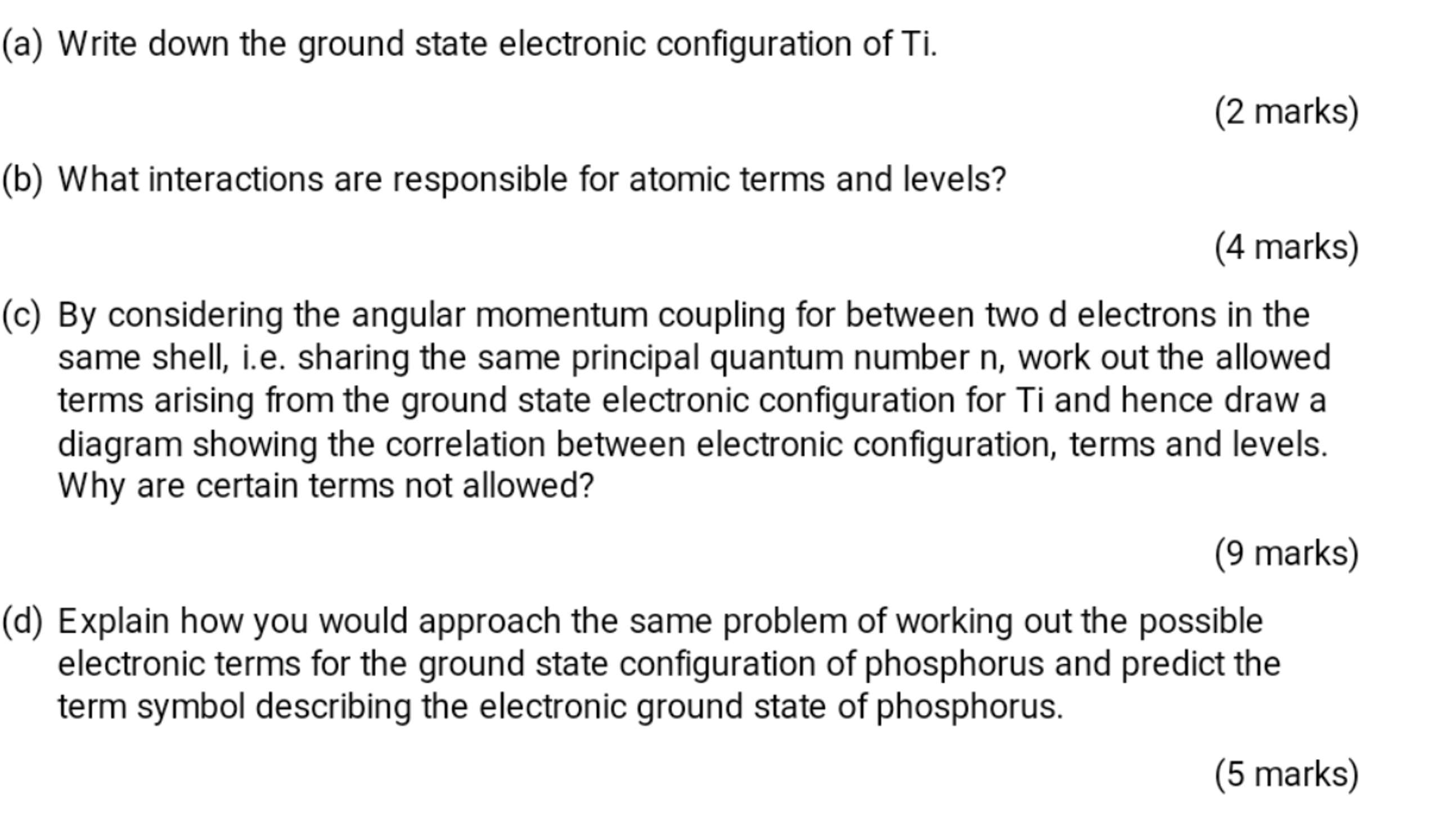 Solved (4 ﻿marks)(c) ﻿By considering the angular momentum | Chegg.com