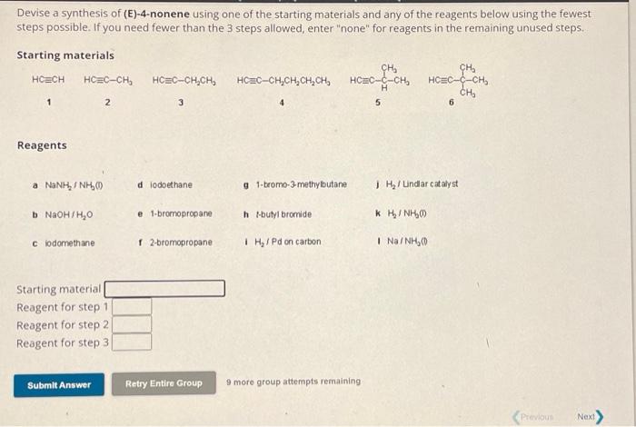 Solved Devise a synthesis of (z)-3-octene using one of the | Chegg.com
