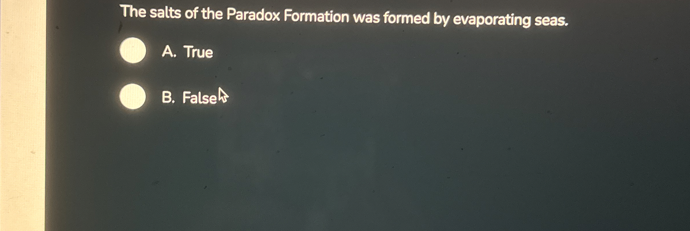Solved The salts of the Paradox Formation was formed by | Chegg.com