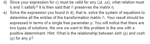 Solved Consider a 1 + 1-dimensional spacetime and two | Chegg.com