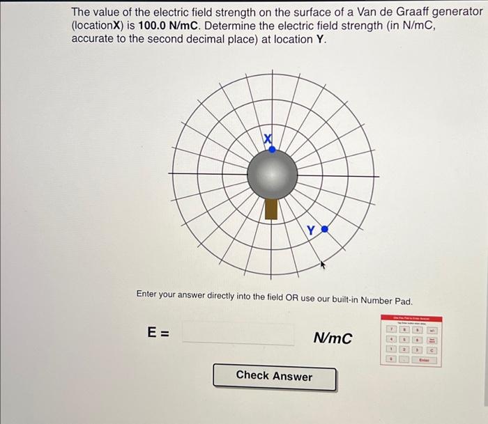 Solved The value of the electric field strength at location | Chegg.com