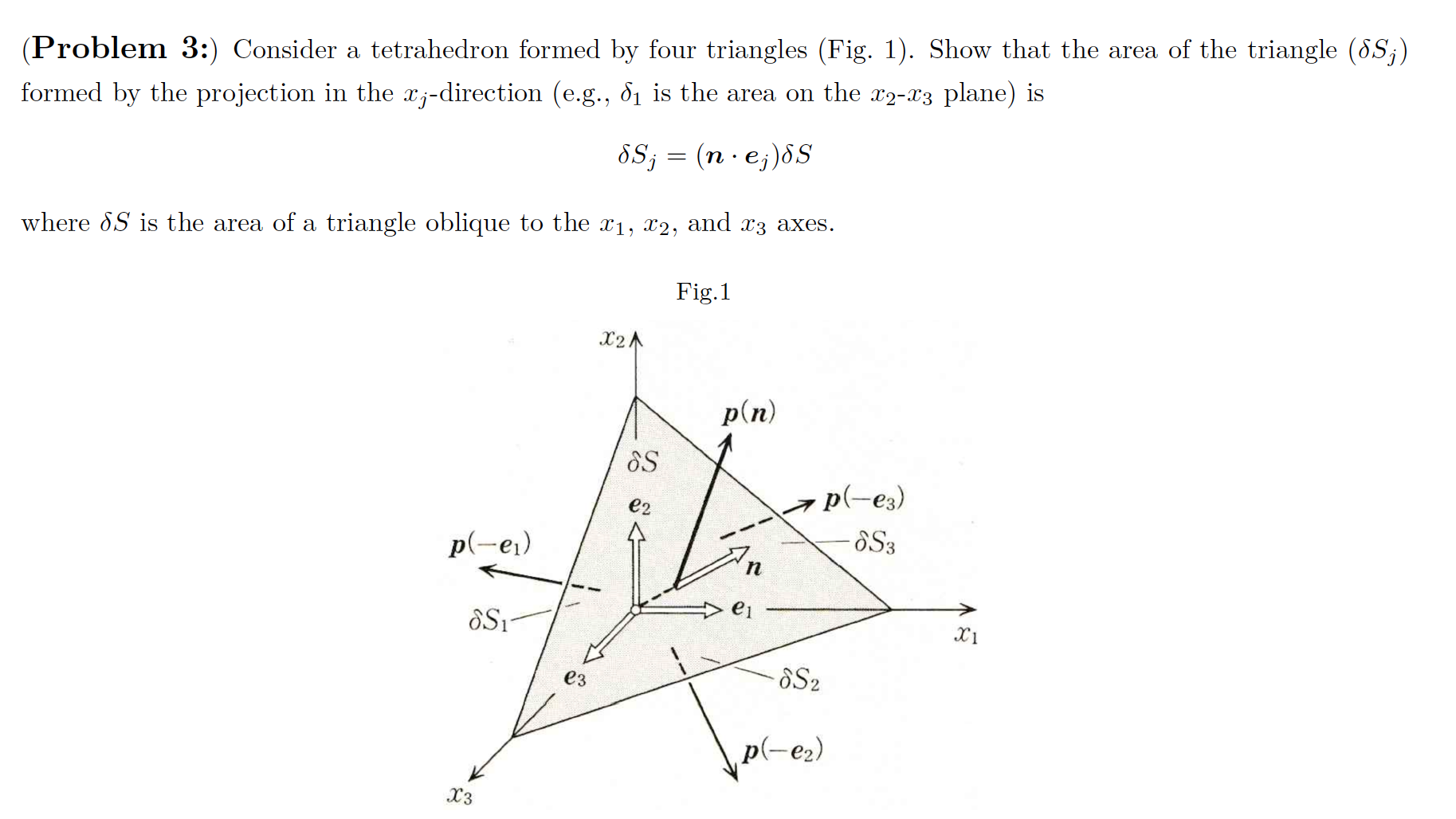 (Problem 3:) ﻿Consider a tetrahedron formed by four | Chegg.com