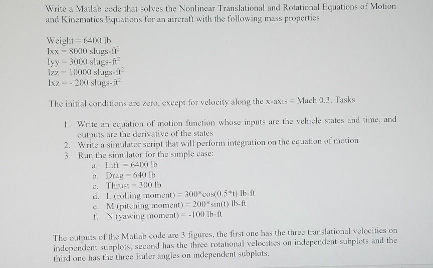 Write a Matlab code that solves the Nonlinear | Chegg.com