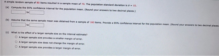 Solved A simple random sample of 80 items resulted in a | Chegg.com