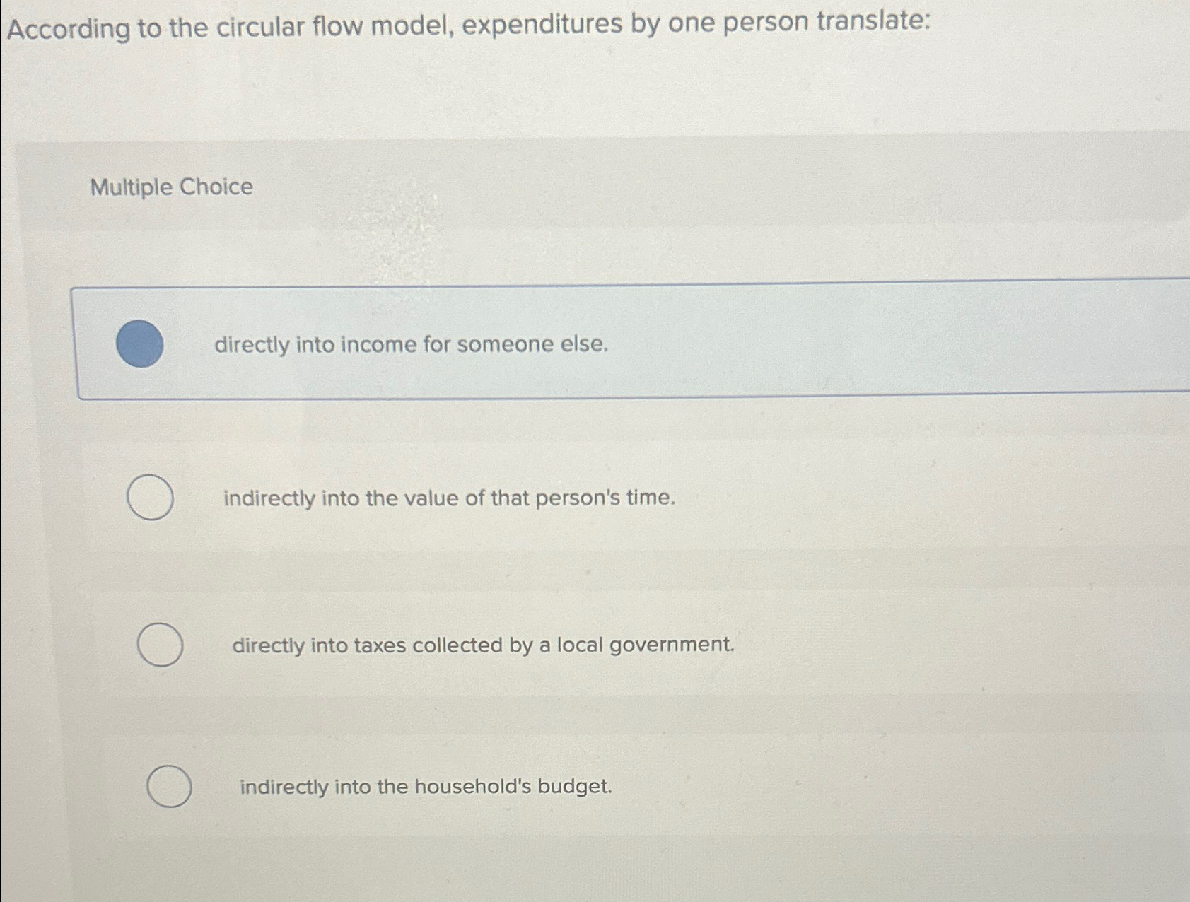 Solved According to the circular flow model, expenditures by | Chegg.com