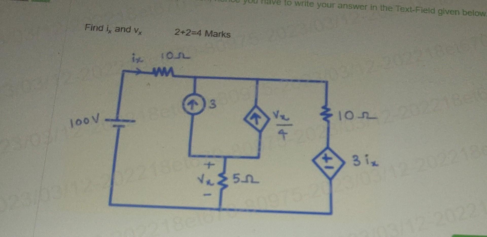 Solved Find ix and vx2+2=4 Marks | Chegg.com
