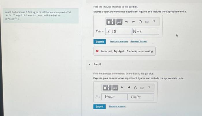 Solved Find the impulse imparted to the goll ball A gol bal | Chegg.com