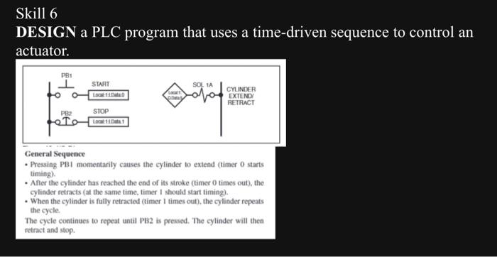 Solved Sill 6 DESIGN a PLC program that uses a time-driven | Chegg.com