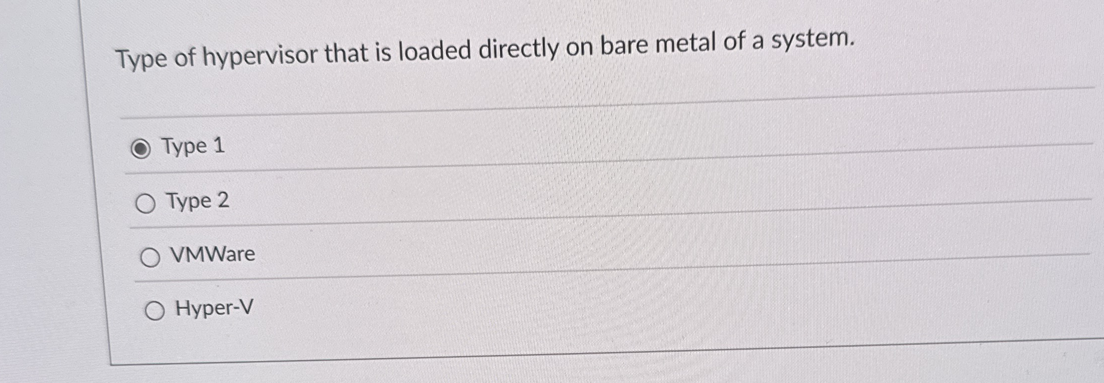 Solved Type of hypervisor that is loaded directly on bare | Chegg.com