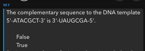 Solved The complementary sequence to the DNA template | Chegg.com