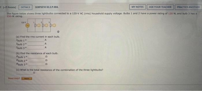 Solved The figure below shows three lightbulbs connected to | Chegg.com