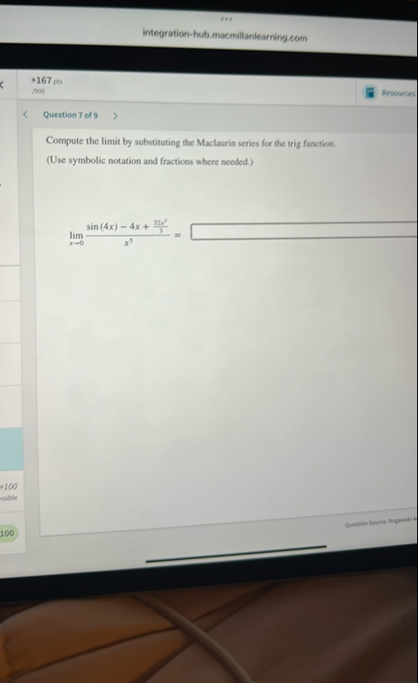 integration-hub.macmillanlearningcom+167 ﻿pts | Chegg.com
