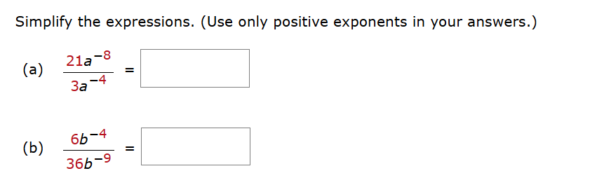 Solved Simplify the expressions. (Use ﻿only positive | Chegg.com