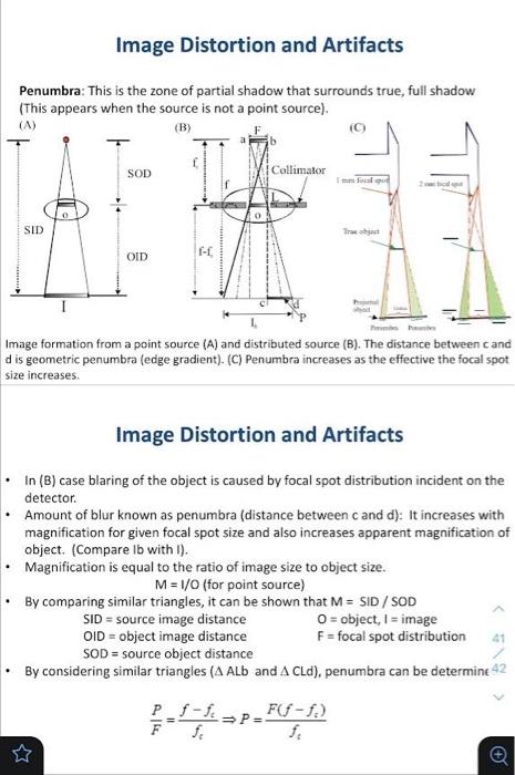 Solved Image Distortion and Artifacts Penumbra: This is the | Chegg.com