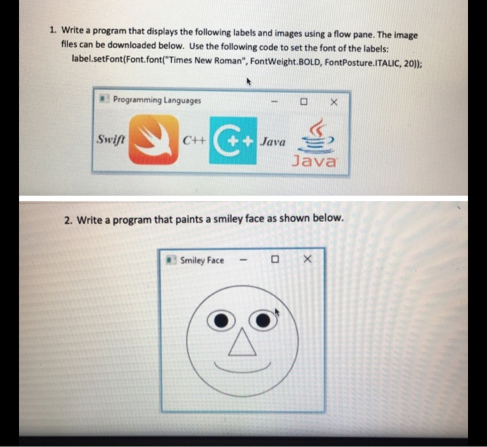 Solved 1. Write a program that displays the following labels | Chegg.com