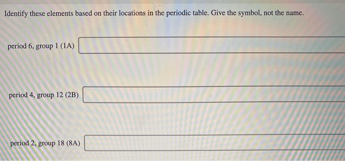 Solved Identify these elements based on their locations in | Chegg.com