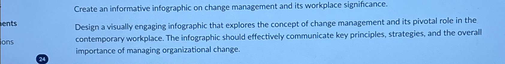 Solved Create an informative infographic on change | Chegg.com