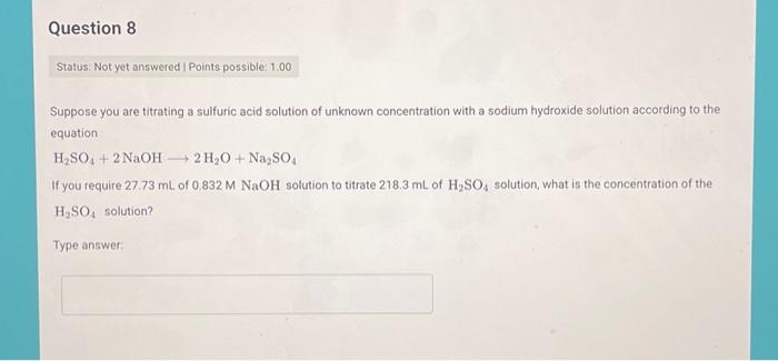 Solved Question 8 Status: Not yet answered | Points | Chegg.com