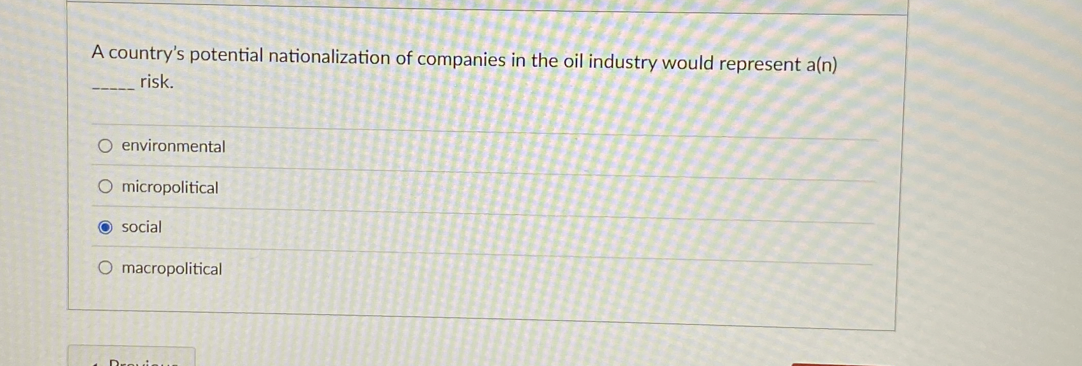 Solved A country's potential nationalization of companies in | Chegg.com