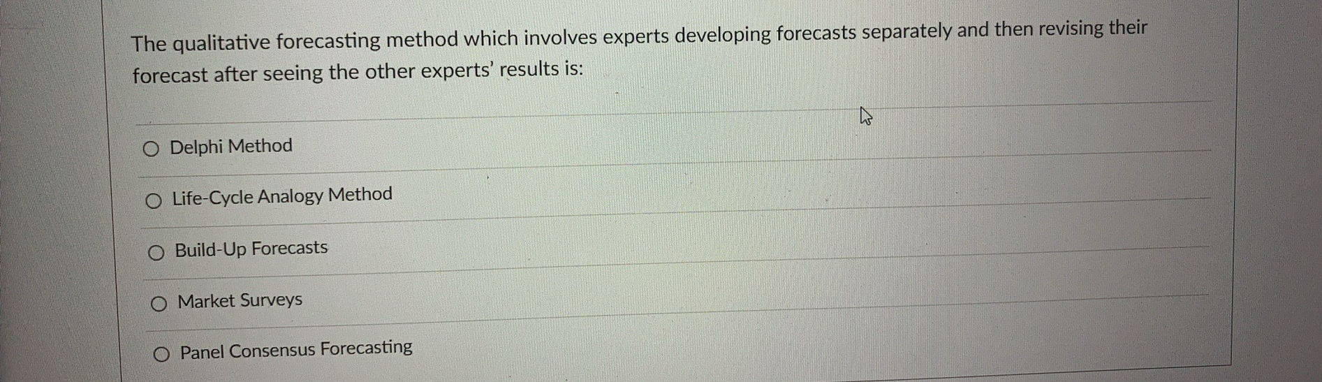 Solved The qualitative forecasting method which involves | Chegg.com
