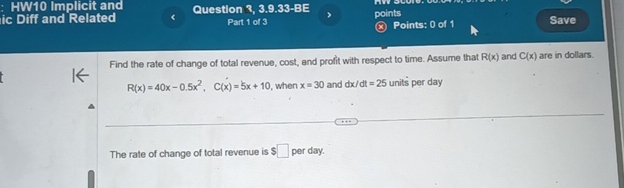 Solved HW10 ﻿Implicit andic Diff and RelatedQuestion | Chegg.com