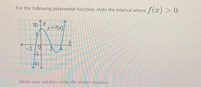 Solved For the following polynomial function, state the | Chegg.com