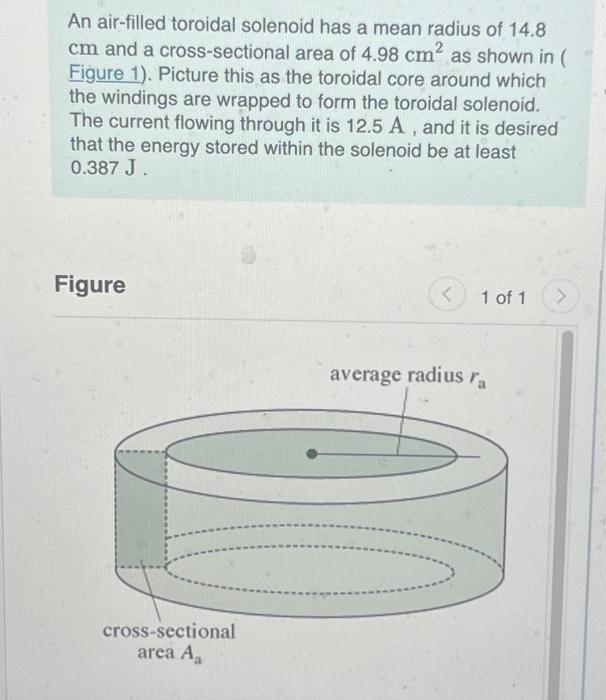 Solved An air-filled toroidal solenoid has a mean radius of | Chegg.com