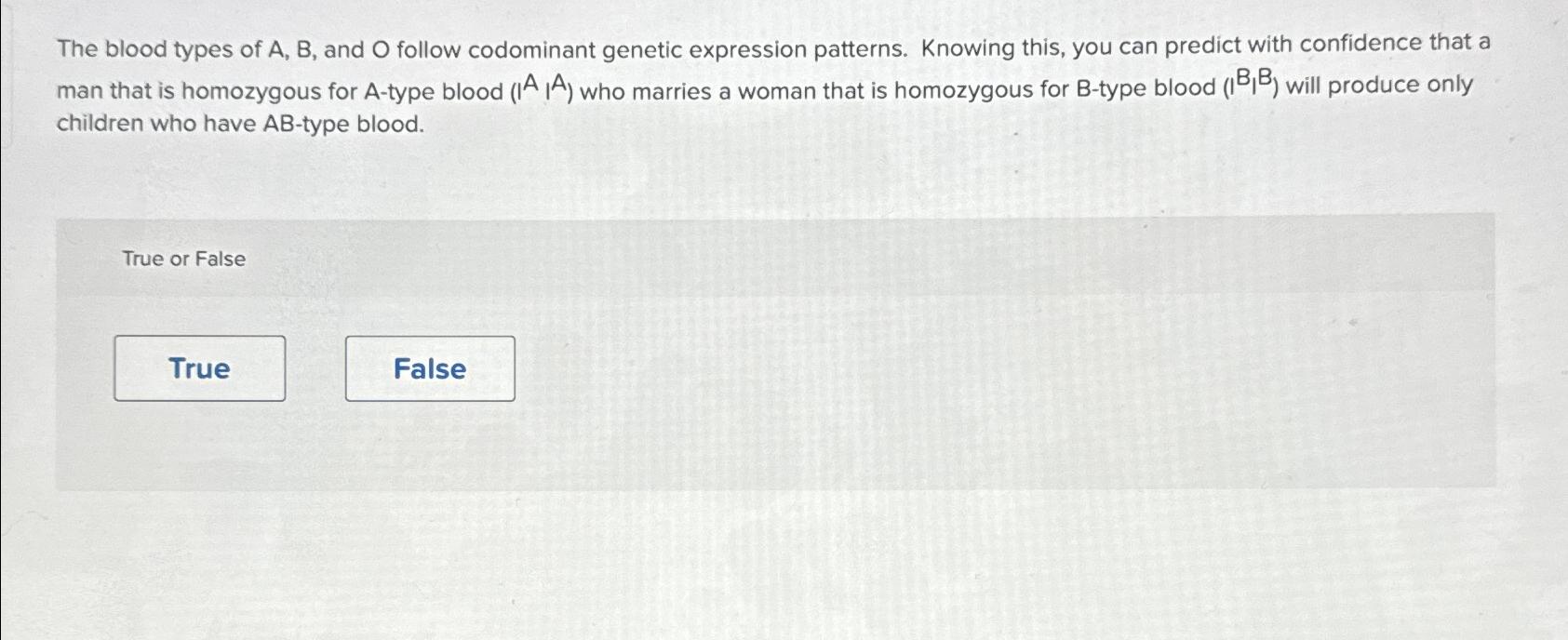 Solved The blood types of A,B, ﻿and O ﻿follow codominant | Chegg.com