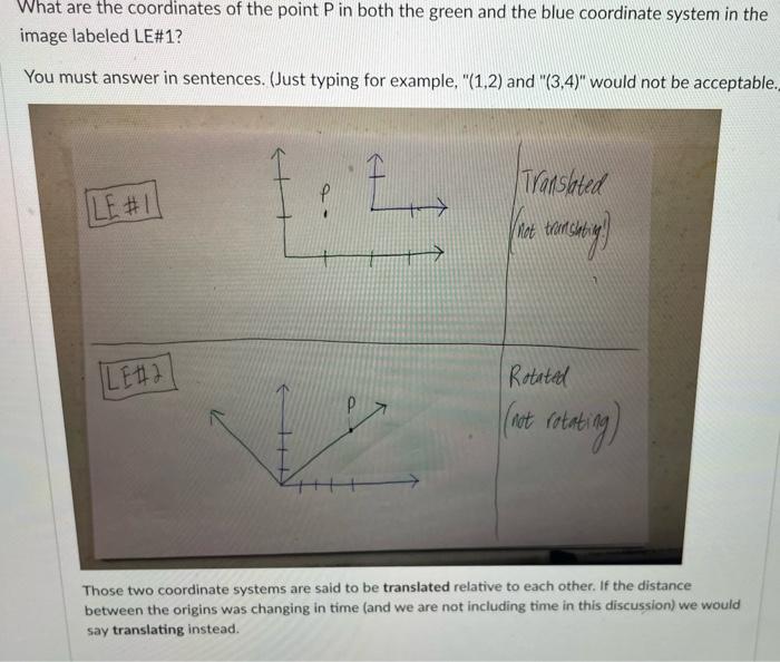 Solved What are the coordinates of the point P in both the | Chegg.com