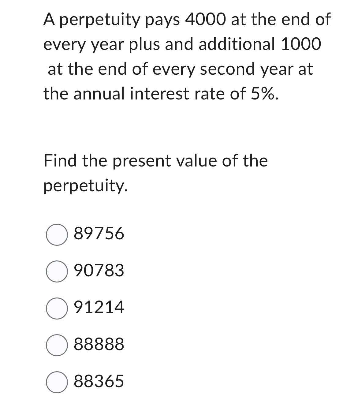 Solved A perpetuity pays 4000 ﻿at the end ofevery year plus | Chegg.com