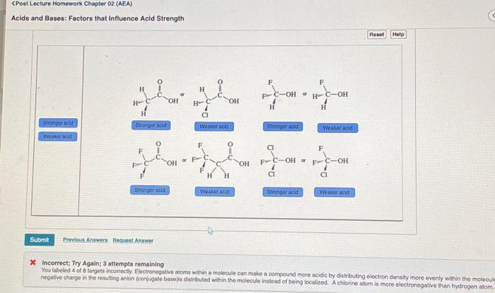 Solved 〈Post Lecture Homework Chapter 02 (AEA) Acids and | Chegg.com